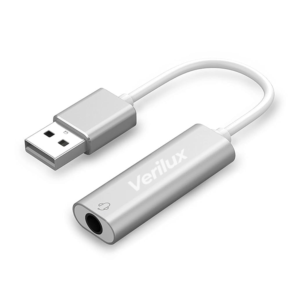Verilux® USB Sound Card USB to 3.5mm Jack Audio Adapter USB External ...