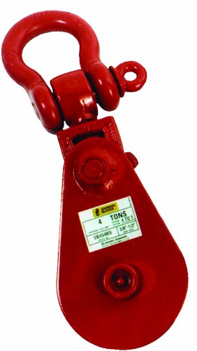 Gunnebo Johnson SB 4S 6B S Single Sheave Snatch Block with Shackle, 3/8 ...