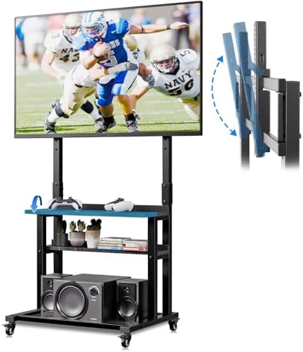 Amazon.com: Rolling TV Stand with Large Storage and Foldable Table ...