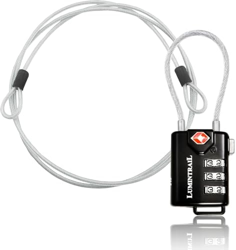 Go Travel Retractable Cable Padlock, 3-Dial Design Combination Lock ...