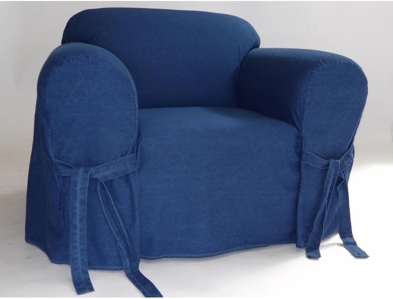 Amazon.com: SureFit Authentic Denim 1 PC T Cushion Chair Slipcover in ...