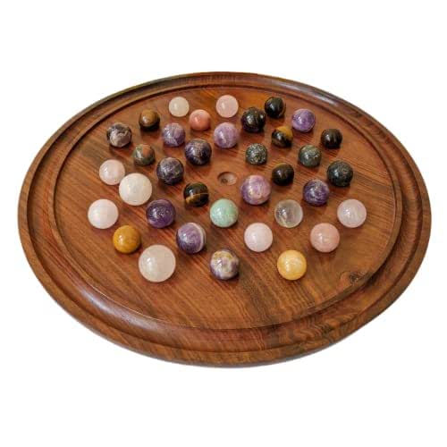 Amazon.com: Handmade Wooden Solitaire Board 16" inches with 36 Natural ...