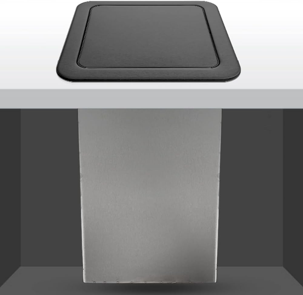 Amazon.com: Countertop Built-in Trash Can Stainless Steel Waste Chute ...