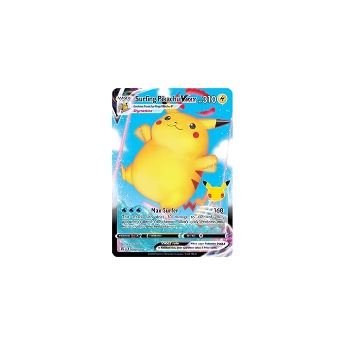 Buy Pokemon Celebrations Surfing Pikachu VMAX, 25th Anniversary,Full ...