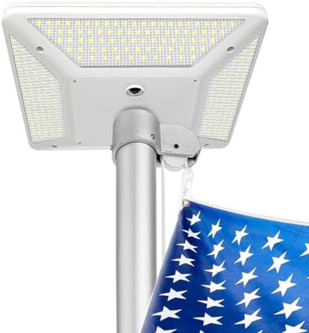 Amazon.com: enrybia Solar Flag Pole Light Outdoor Dusk to Dawn, 266 LED Light, 4200lm Super ...