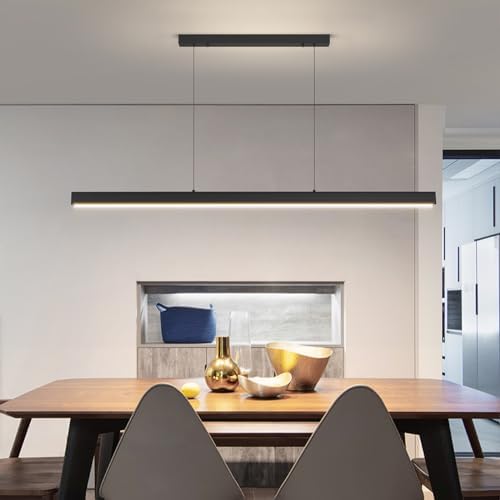 Mikeru 150CM Modern Kitchen Pendant Light, Linear Dining Pendant Light ...