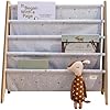 Amazon.com: 3 Sprouts Recycled Fabric Kids Bookshelf – 4-Tier Sling ...
