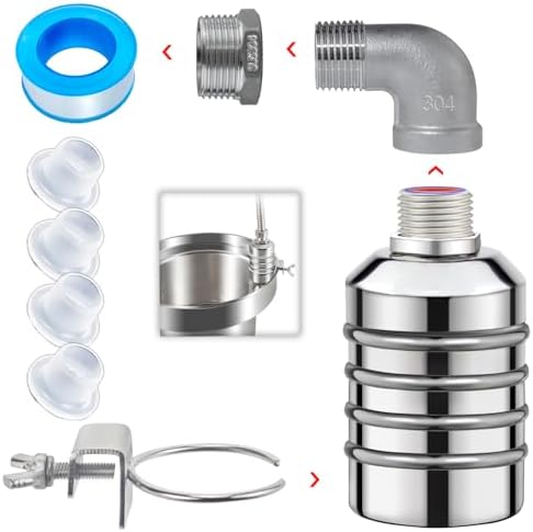 Amazon.com: Leak-Proof NPT 1/2" Water Float Valve,1/2" to 3/4" 304 ...