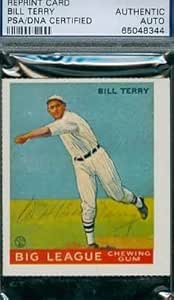 Bill Terry Signed 1933 Goudey Reprint Autograph - PSA/DNA Certified ...