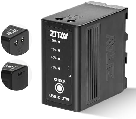 ZITAY NP-F970 Battery 10500mAh NPF Replacement Battery PD Fast Charge for Sony NP-F980 NP-F550 ...