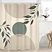Amazon.com: Mitpok Sage Green Boho Shower Curtain Mid Century Modern Abstract Minimalist Leaves ...
