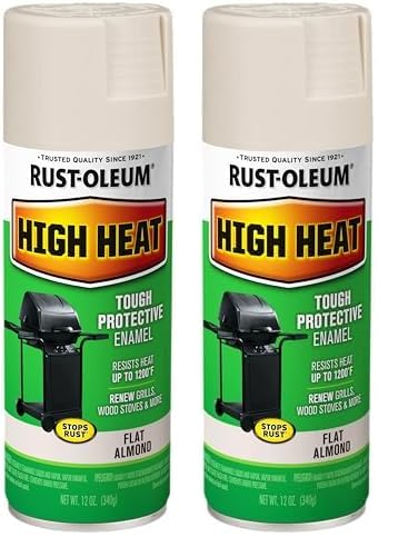 Rust-Oleum 7750830 High Heat Enamel Spray Paint, 12 oz, Almond (Pack of ...