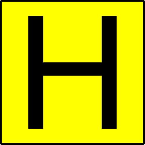Fire Hydrant H Symbol Safety sign - 1.2mm Rigid plastic 300mm x 300mm ...