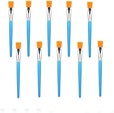 10PCS Flat Paint Brushes Set, 1 Inch Nylon Hair Oil Painting Brushes ...