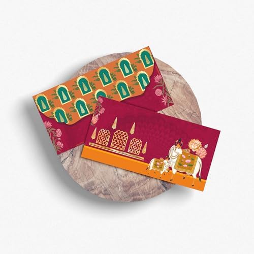 Infistyle Customised Shagun Envelopes For Wedding Silk Finish Pichwai ...
