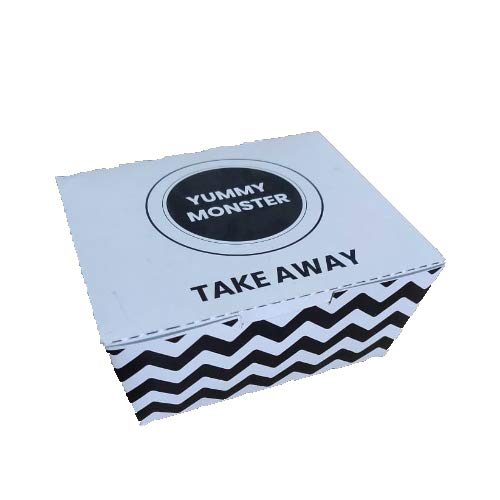 Cavani Hozon Packaging Duplex Paper Burger Box (5x 4.5 x 3 Inch) Pack ...