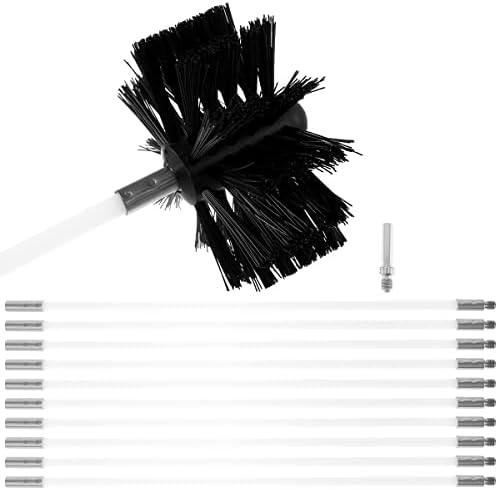 Amazon | Shuiling 煙突ブラシ 10本ロッド 41cm 薪ストーブ ブラシ 煙突ブラシキット 煙突掃除棒 煙突掃除ブラシ 直径10cmのブラシヘッド付き ドライヤーパイプ ...