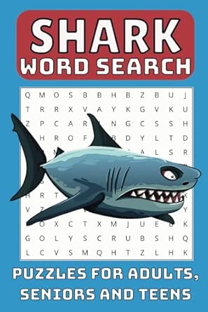Shark Word Search Puzzle Book: Word Searches with Easy to Read Print ...