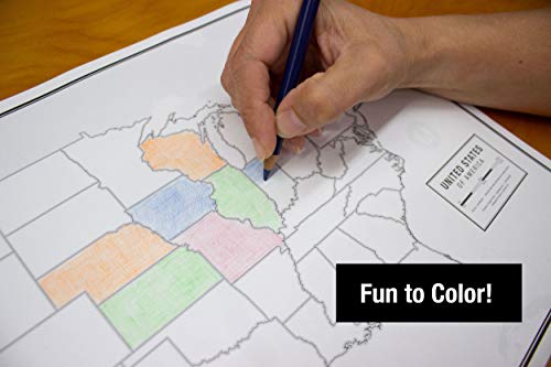 Snapklik.com : Educational Blank Outline Maps, 2-Sided World & US, 17 X ...