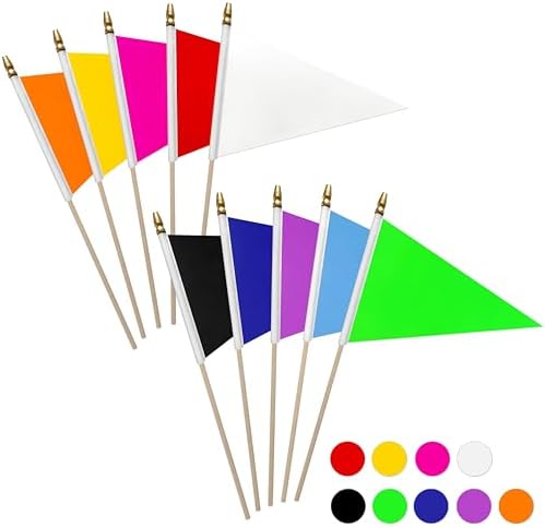 Amazon.com : LyButty 20 Pack Solid Color Blank Pennant Flags Set on ...
