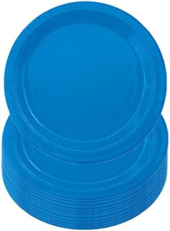 ATBEAMEN 16PCS Blue Paper Plates 23cm,Disposable Paper Plates 9 inch ...