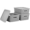 Amazon.com - MaxGear Organization and Storage, Plastic Storage Bins ...