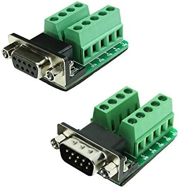 Amazon.com: Sysly DB9 Male and DB9 Female D-SUB Adapter Plate Connector ...