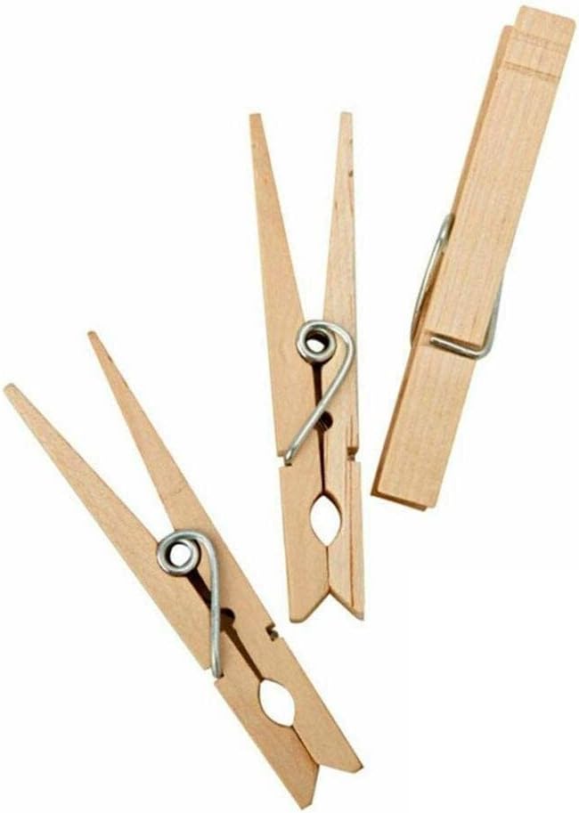 Amazon.com: Siness Lot of 150 Wood Clo Pins Wooden 2 3/4" Inch Clo pin ...