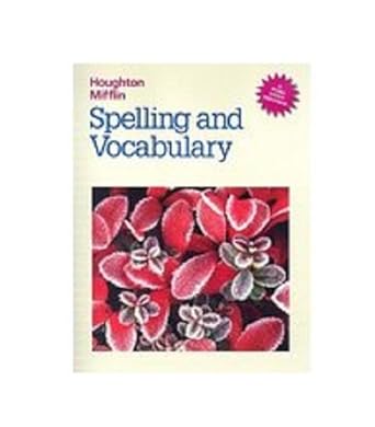 Amazon.com: Spelling and Vocabulary (Houghton Mifflin Grolier Writer): 9780395626658: HOUGHTON ...