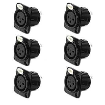 Amazon.com: QLXHBOT XLR Female Jack 3 Pin Panel Mount Jacks, XLR Female ...