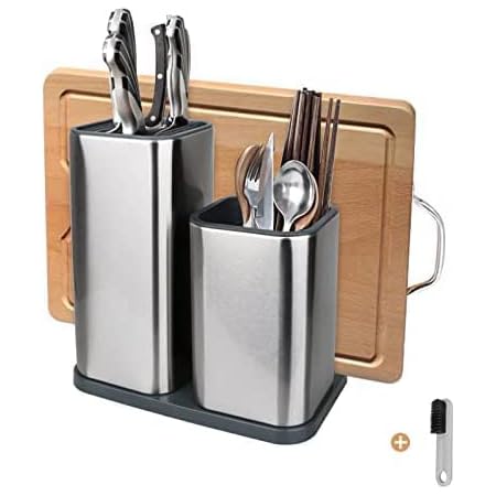 Amazon.com: Stainless Steel Universal Knife Holder Block, Yimerlen ...