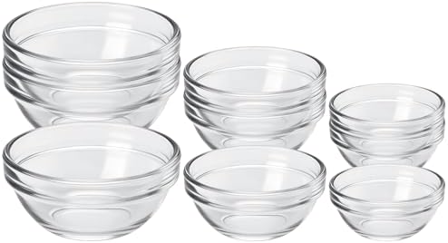 Amazon.com: CAOXIAOXUYAO 12-Piece Mini Glass Prep Bowls Set - 4x 1.5 oz ...