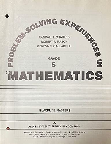 PROBLEMS SOLVING EXPERIENCES IN MATHEMATICS BLACKLINE MASTERS GRADE 5 ...