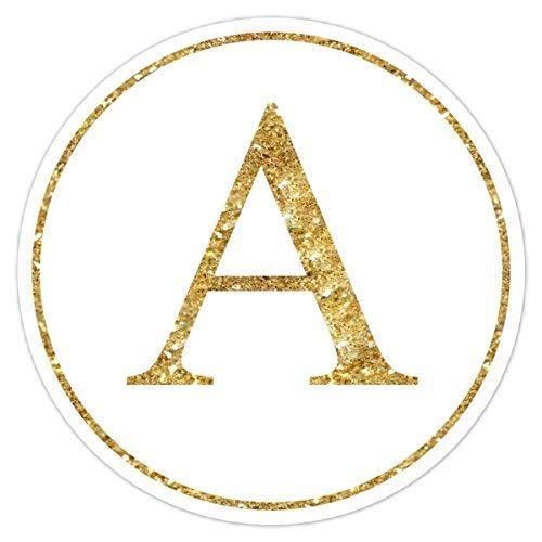 Amazon.com: 60 Gold Glitter Monogram Stickers, Glitter Print (not real ...