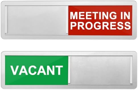 BUZIFU English Privacy Sign Vacant/Meeting In Progress Sliding Sign ...