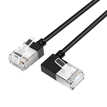 Dutevolns Flexible Ethernet Cable 90° Right Angled 5Feet. Ultra Thin ...