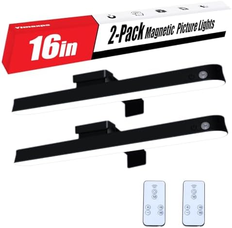 2-Pack 16inch Picture Light Battery Operated, Rechargeable Magnetic Led ...