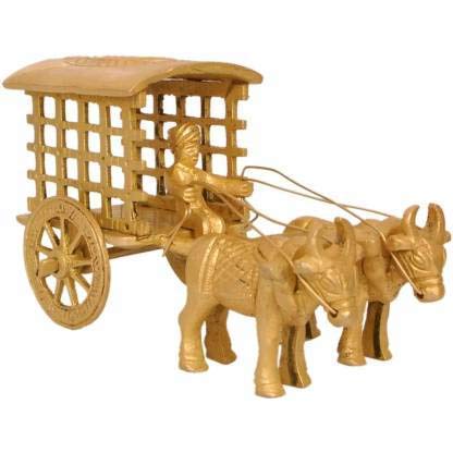 Buy Vyomika Decor Bullock Cart Brass Showpiece Statue for Home Decor ...