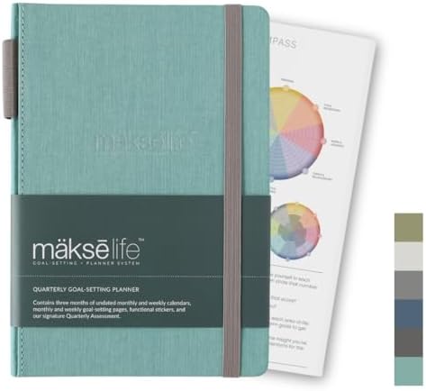 Amazon.com : MäksēLife Quarterly Undated Planner - Goal Setting And ...