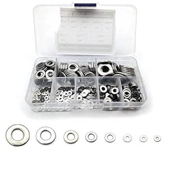 360 Pcs 304 Stainless Steel Flat Washers Assortment Kit, Metal Fender ...