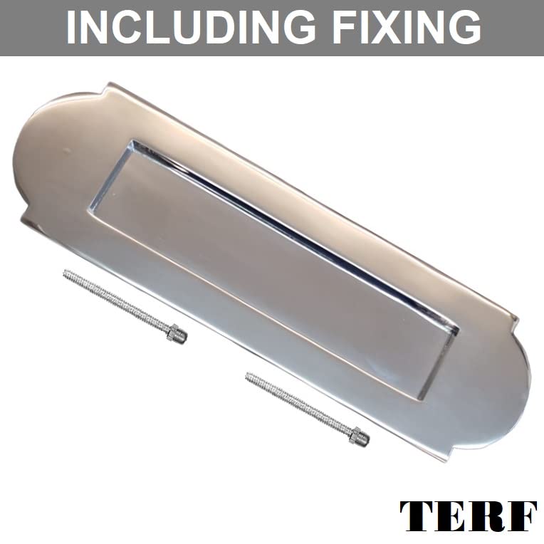 TERF 300mm X 90mm Traditional Type Letter Plate Polished Chrome 300mm X ...