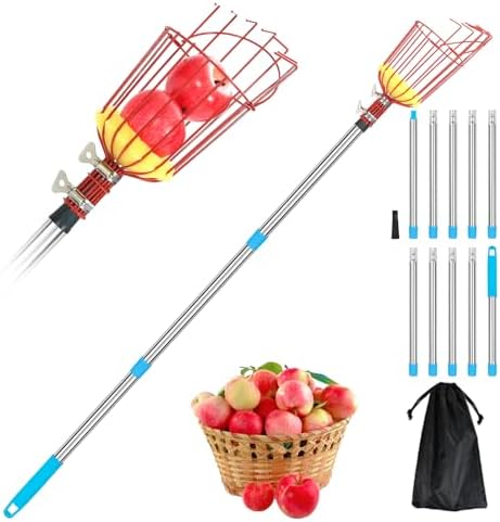 Amazon.com : Anewkle 13 Feet Fruit Picker Pole Tool with Basket Apple ...