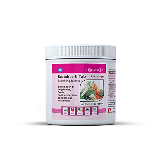 Bactafree 50 Tablet Pack Vegetable and Fruit Wash Disinfectant Tablets ...