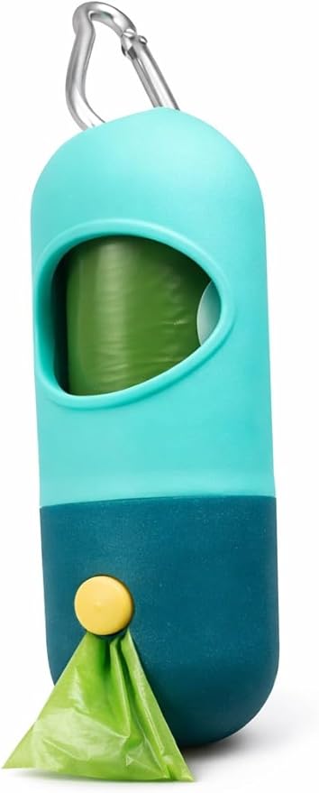 Amazon.com: Dog Poop Bag Dispenser with Bags & Carabiner Clip-Black ...