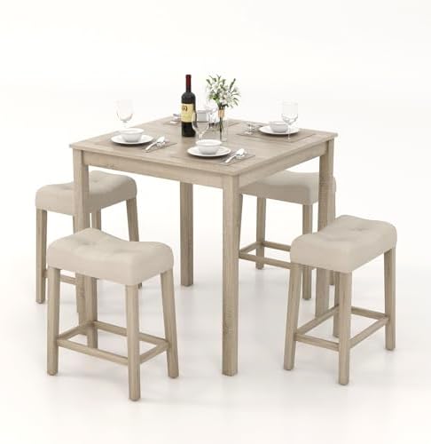 Amazon.com - Giantex Dining Table Set for 4, 5-Piece Bar Table Set with ...