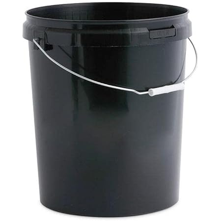 25 Litre Plastic Bucket with LID and Metal Handle, Hard Wearing Bucket ...