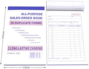 12 Pack of All Purpose Sales Order Book 50 Duplicate Forms - Available ...