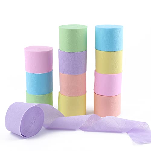 Snapklik.com : Rainbow Pastel Streamers Party Decoration - 12 Rolls ...