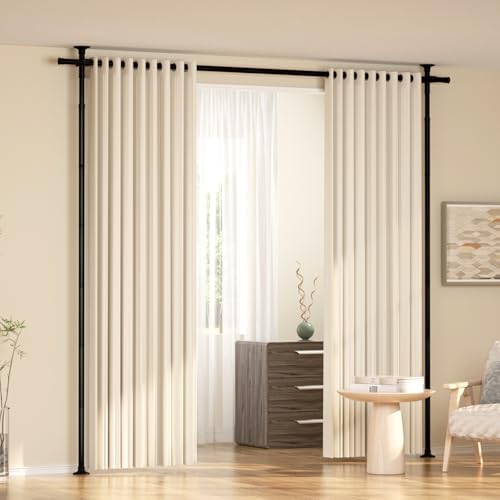 Mr IRONSTONE Room Divider, No Drilling Curtain Rod, 28-96"(W) 48-120"(H ...