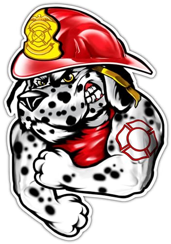 Amazon.com: Firefighter Dalmatian Dog Vinyl Sticker – Heroic Fire ...